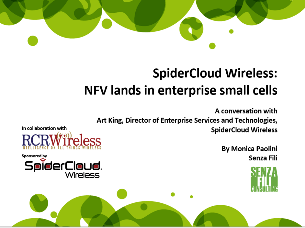Wireless in the NFV ecosystem - NFV lands in enterprise small cells