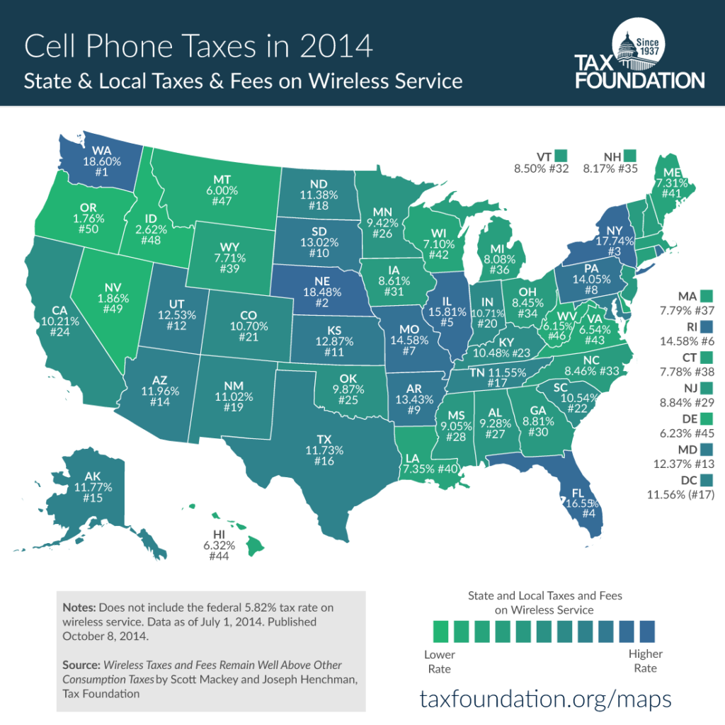 Highest, lowest wireless tax rates | RCR Wireless News