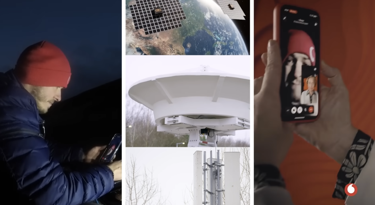 Vodafone makes satellite video call using standard phone